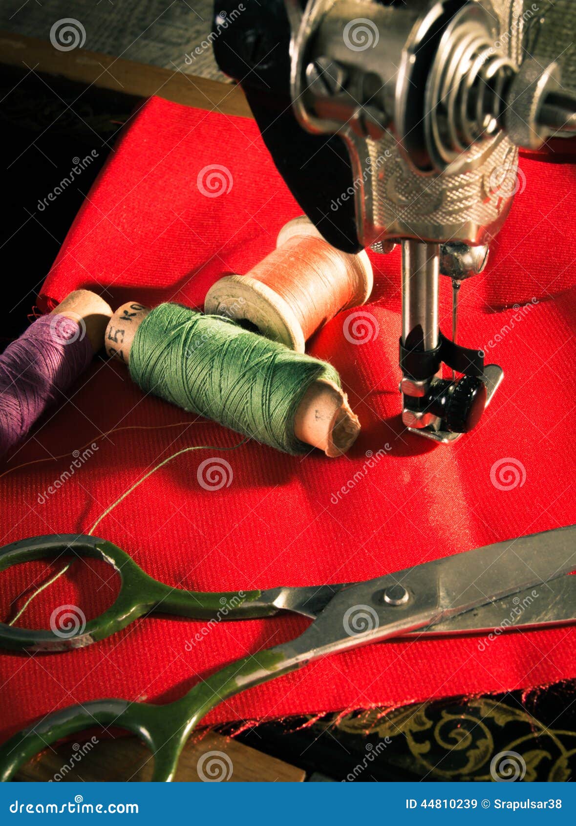 Sewing. Sewing Machine and Tools. Stock Image - Image of handiwork ...