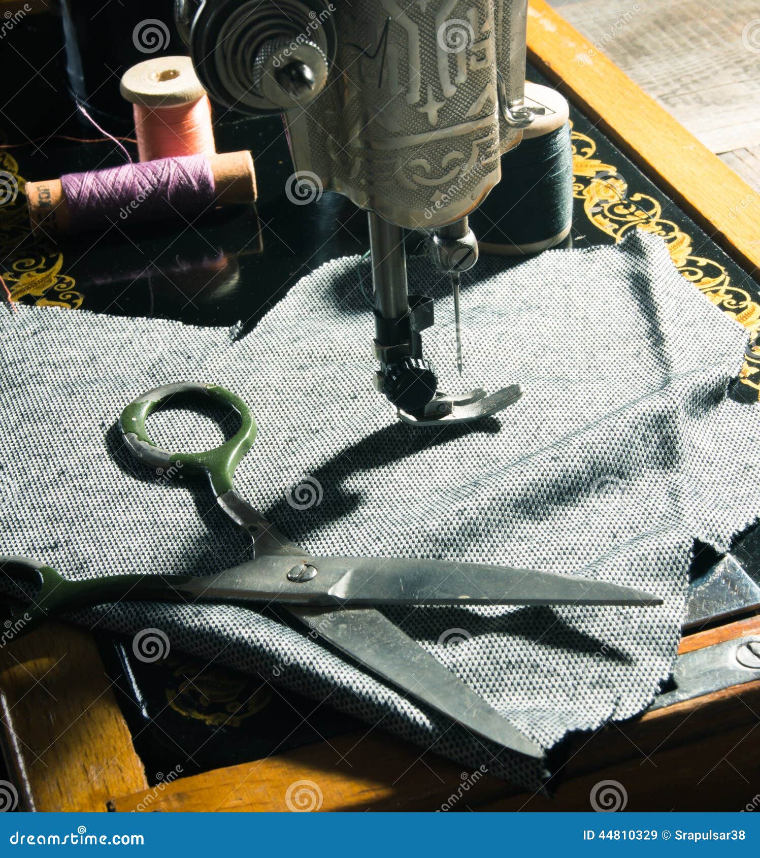 Sewing. Sewing Machine and Tools. Stock Image - Image of bobbin, object ...