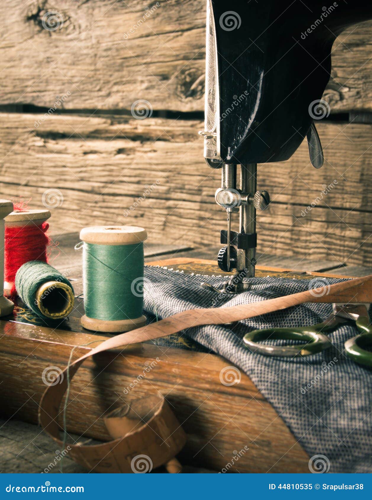 Sewing. Sewing Machine and Tools. Stock Image - Image of dressmaking ...
