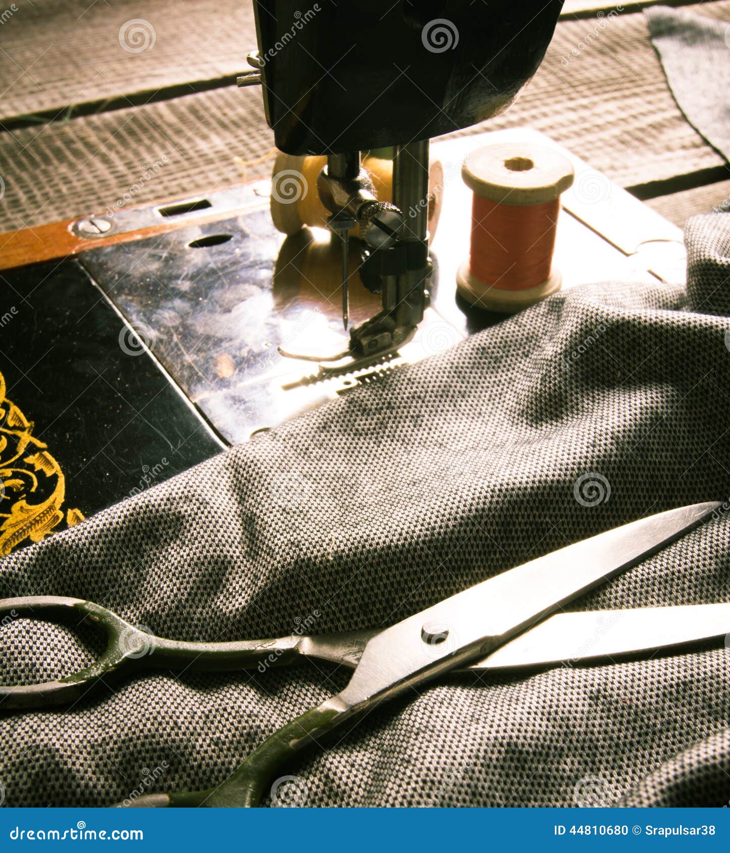 Sewing. Sewing Machine and Tools. Stock Photo - Image of fabric, craft ...