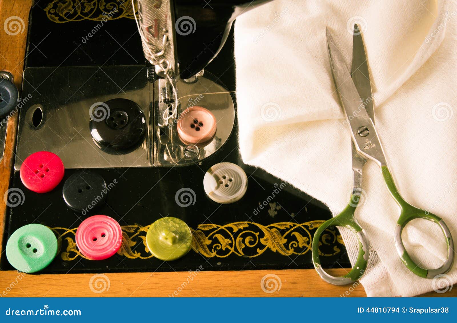 Sewing. Sewing Machine and Tools. Stock Photo - Image of handiwork ...