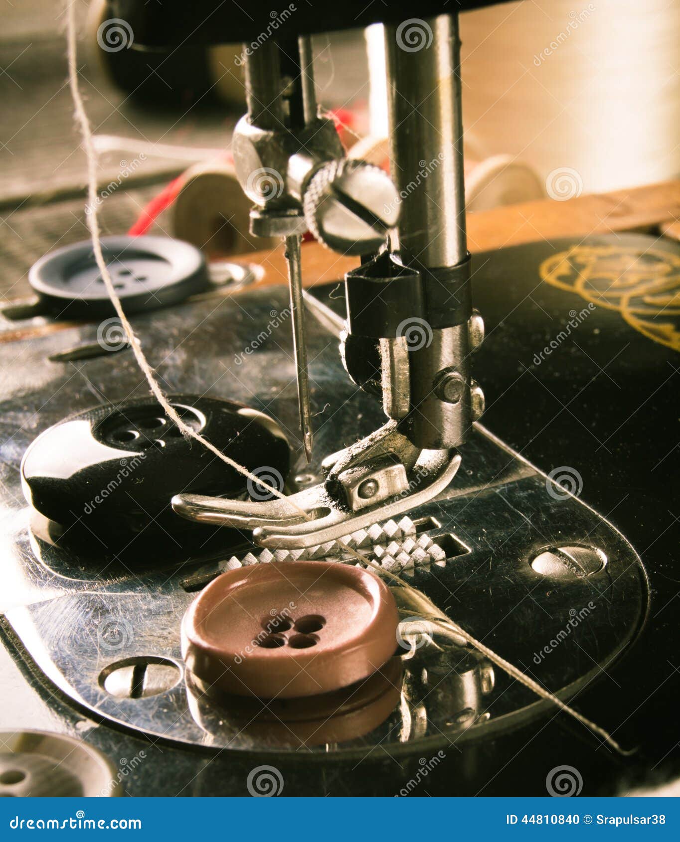 Sewing. Sewing Machine and Tools. Stock Photo - Image of machine ...