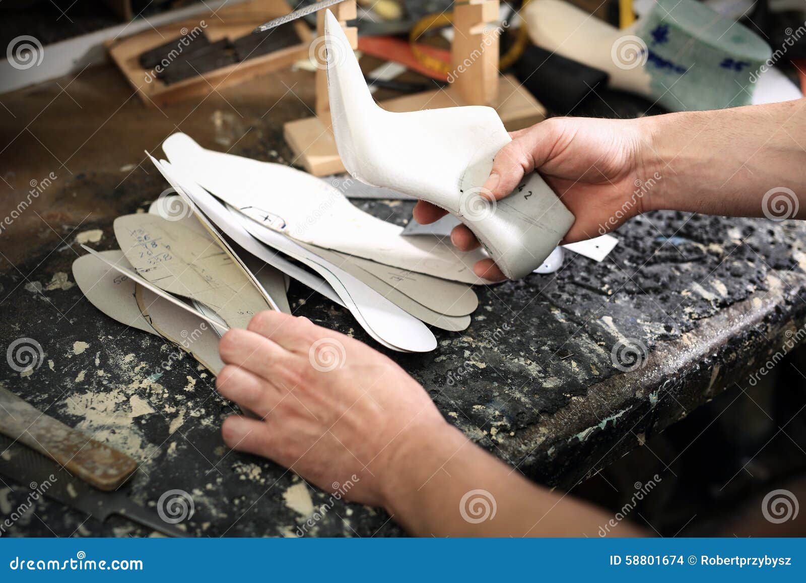 Sewing shoes stock photo. Image of leather, handmade - 58801674
