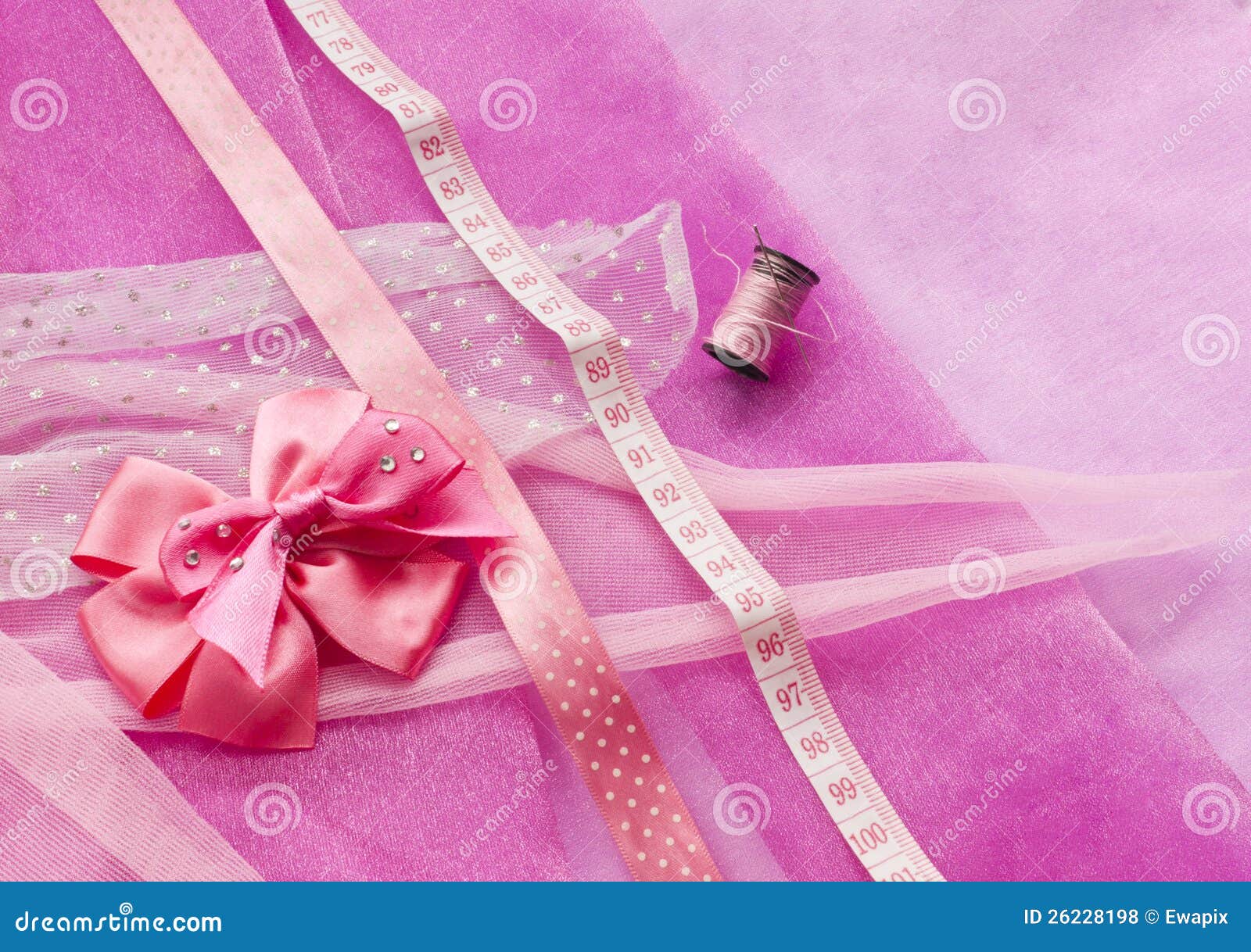 Sewing something pink stock photo. Image of material - 26228198