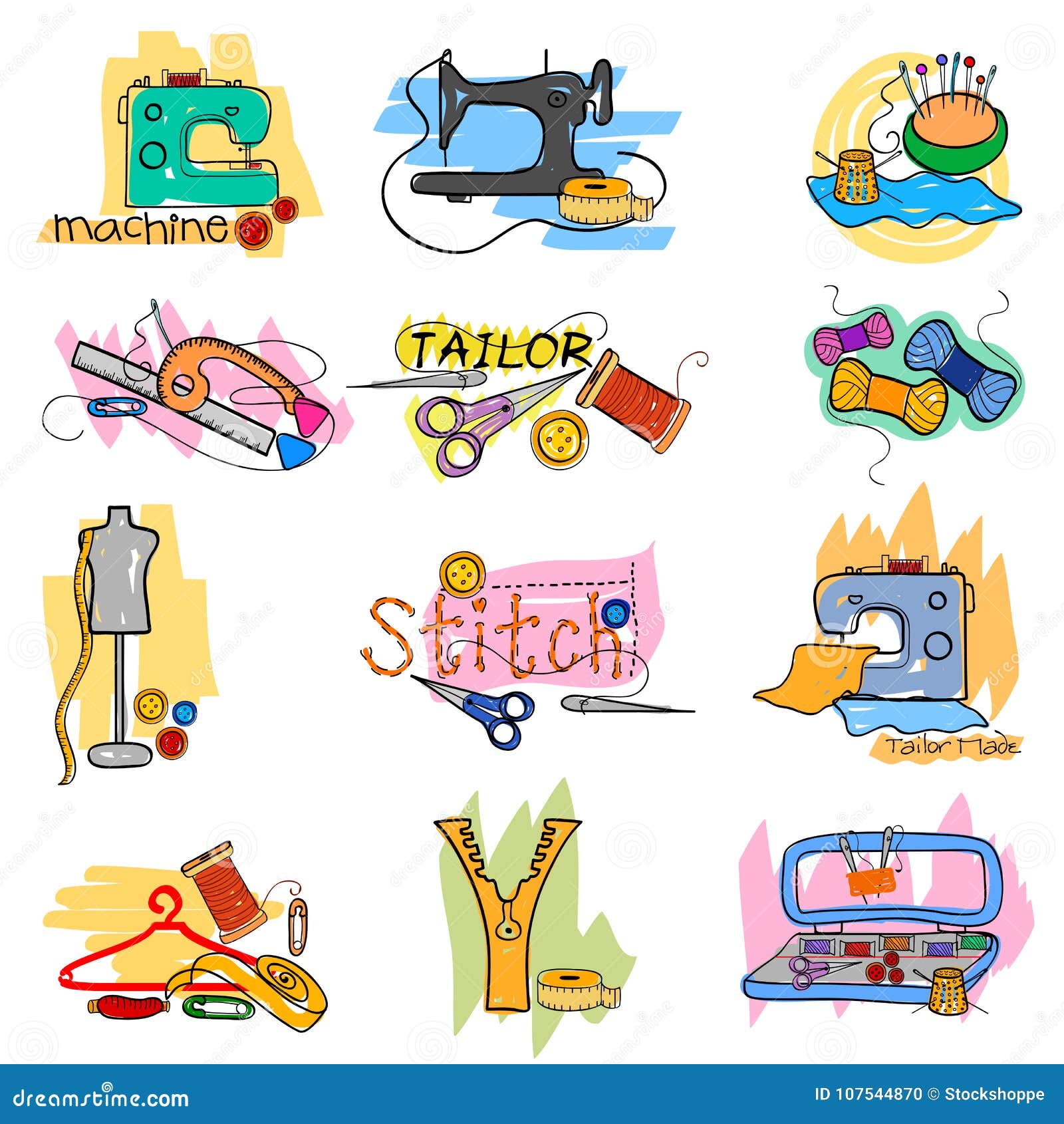 Sewing Stiching and Tailor Label Tag Sticker for Advertisement Stock ...