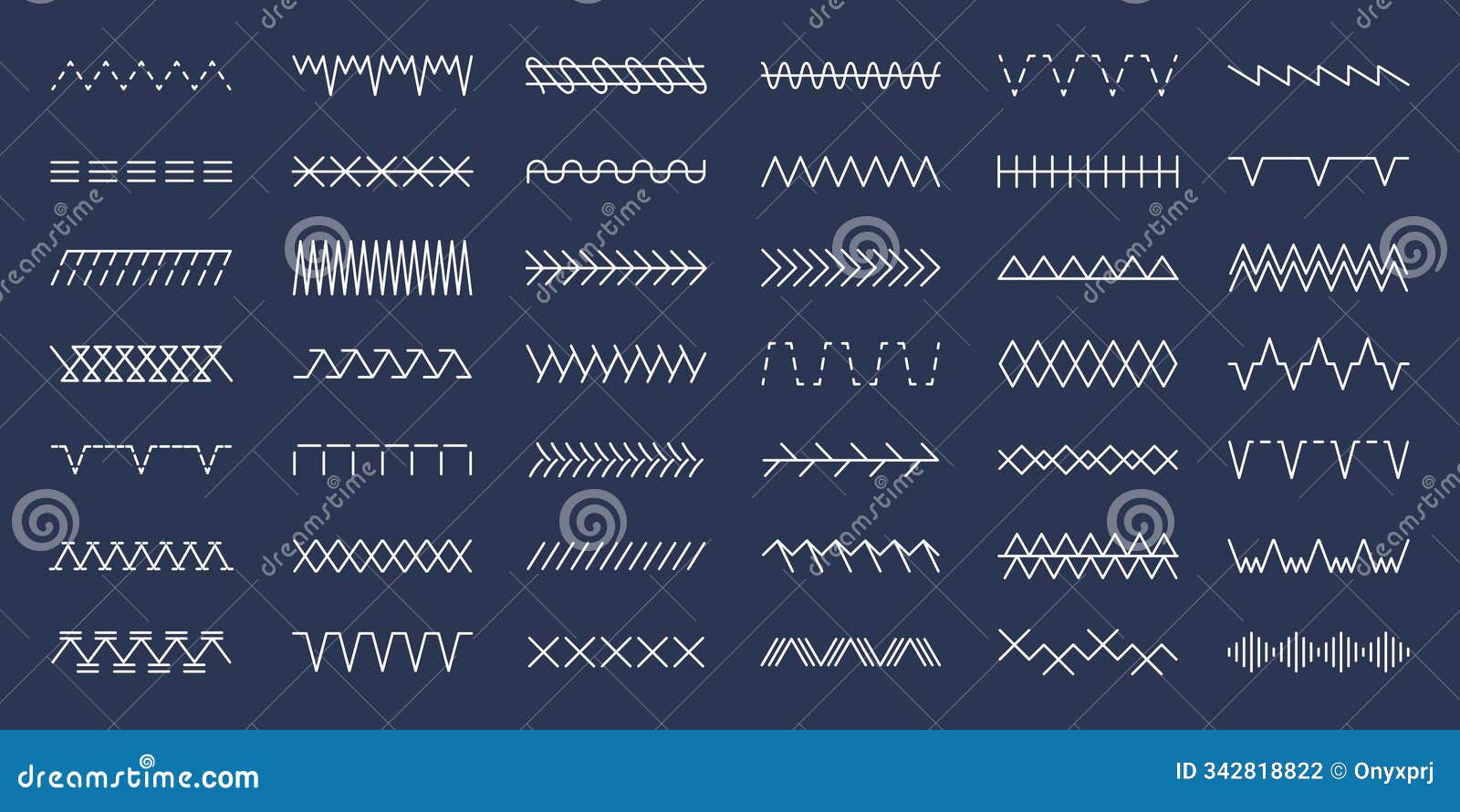 Sewing Stitches. Structures and Different Types of Embroidery Ornament ...