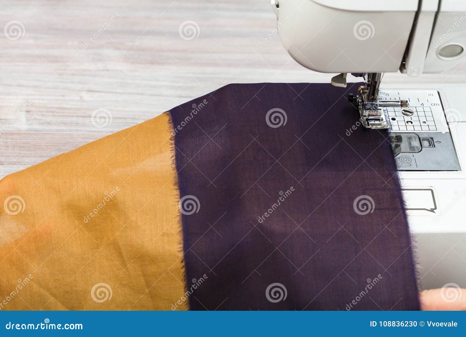 Sewing Strips of Fabrics for Patchwork Stock Photo - Image of kerchief ...