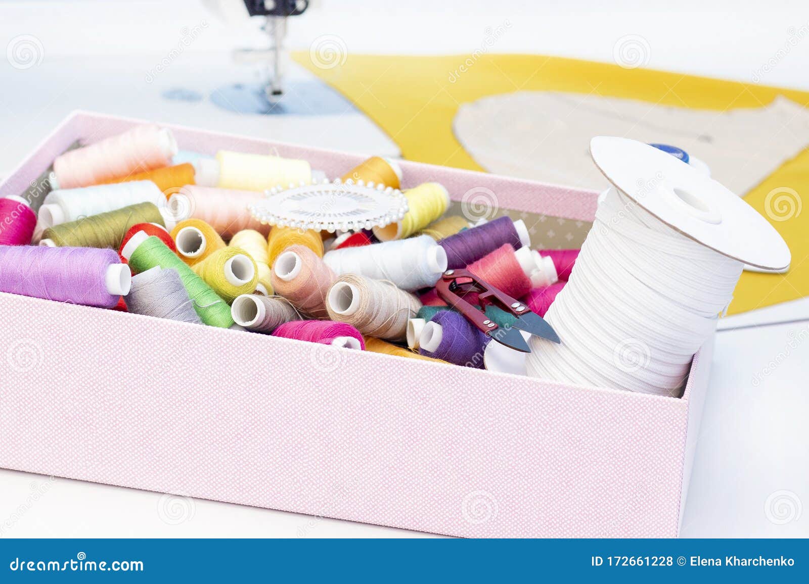 Sewing Studio. Sewing Machine Stock Photo - Image of material ...