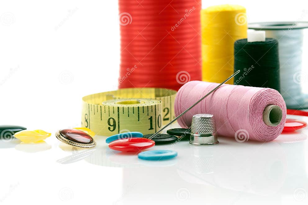 Sewing stuff stock image. Image of sewing, cotton, white - 12441817