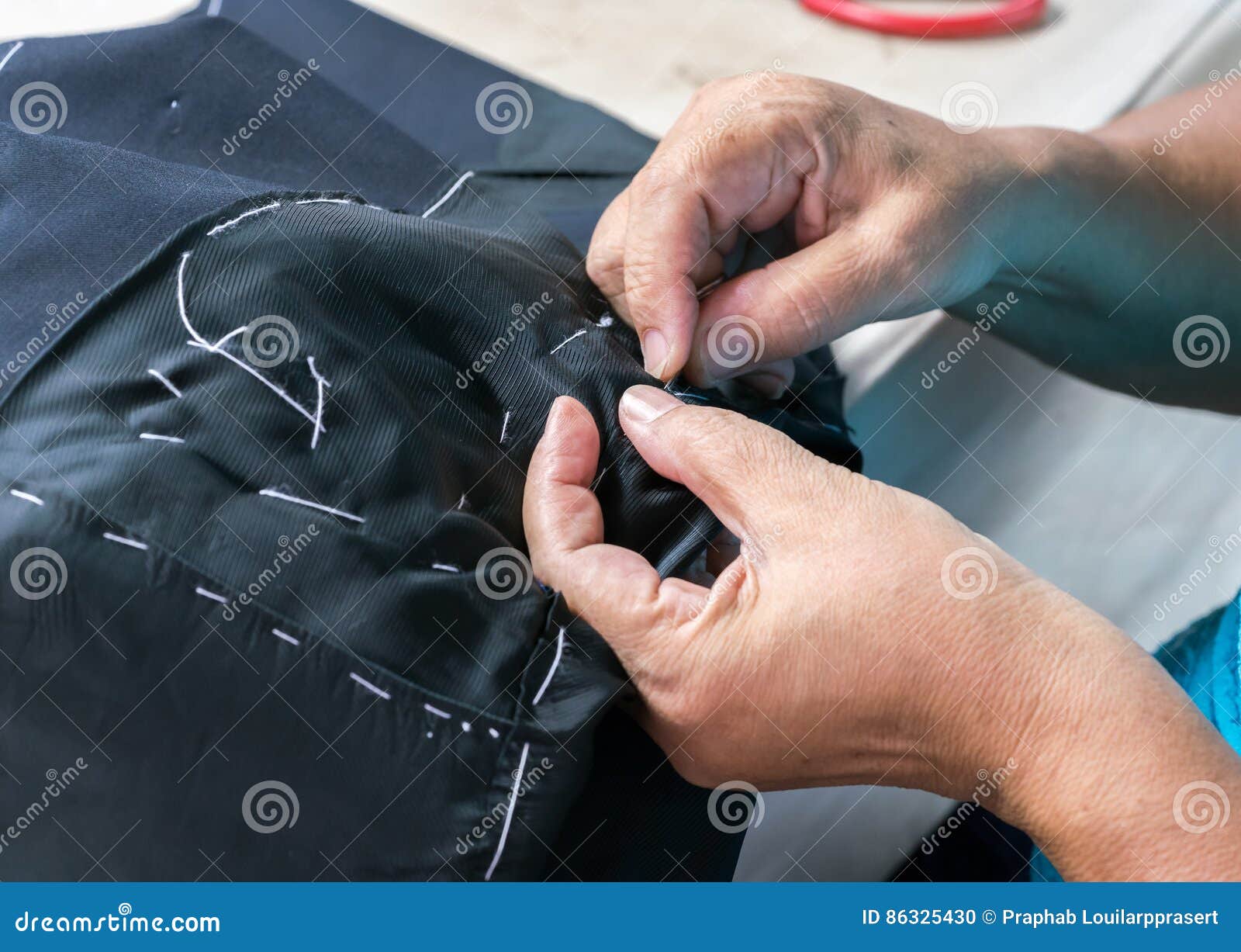 Sewing Suits , Tailoring by Hand Stock Photo - Image of modiste, male ...