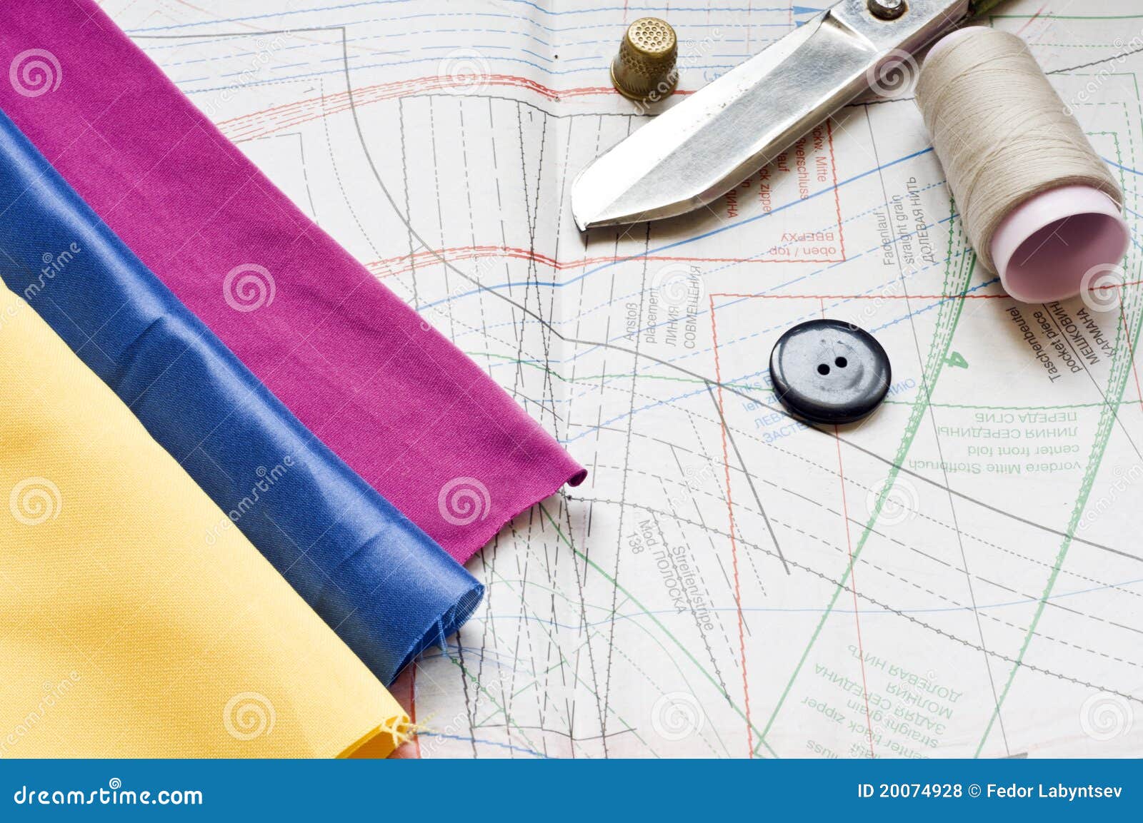 Sewing table stock photo. Image of tools, objects, texture - 20074928