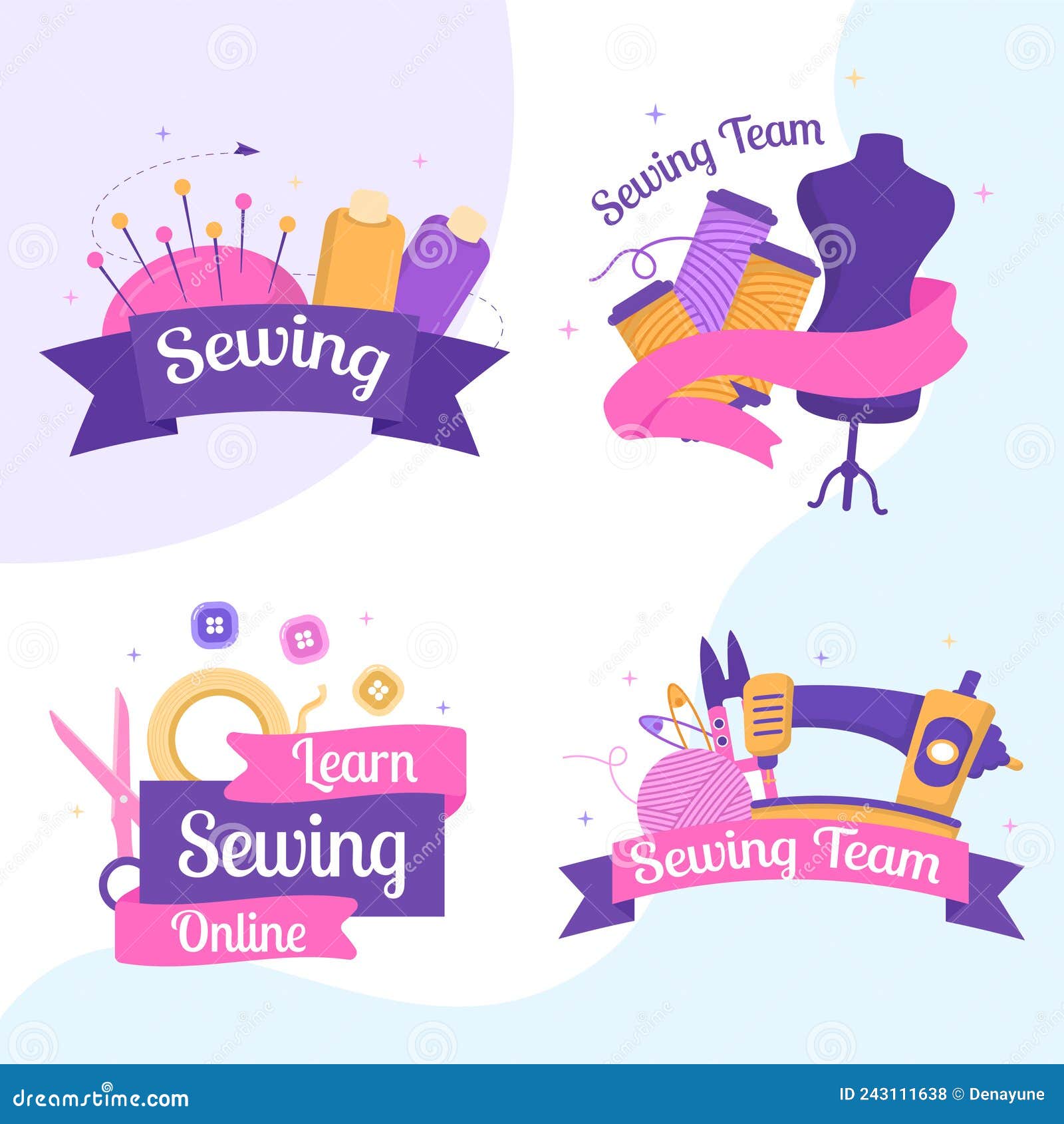 Sewing or Tailor Classes Post Template Flat Illustration Editable of ...