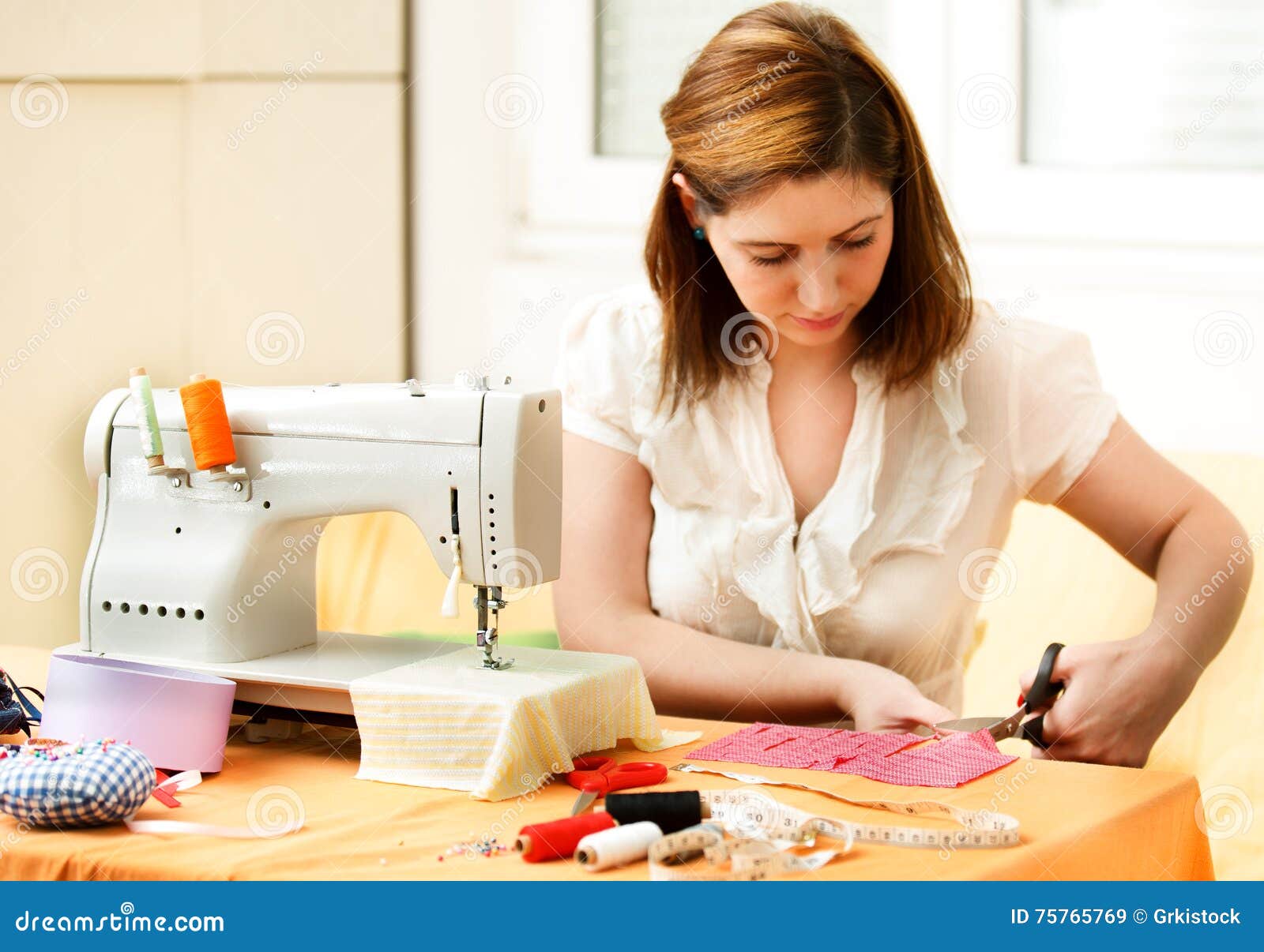 Sewing tailor stock image. Image of fashion, closeup - 75765769