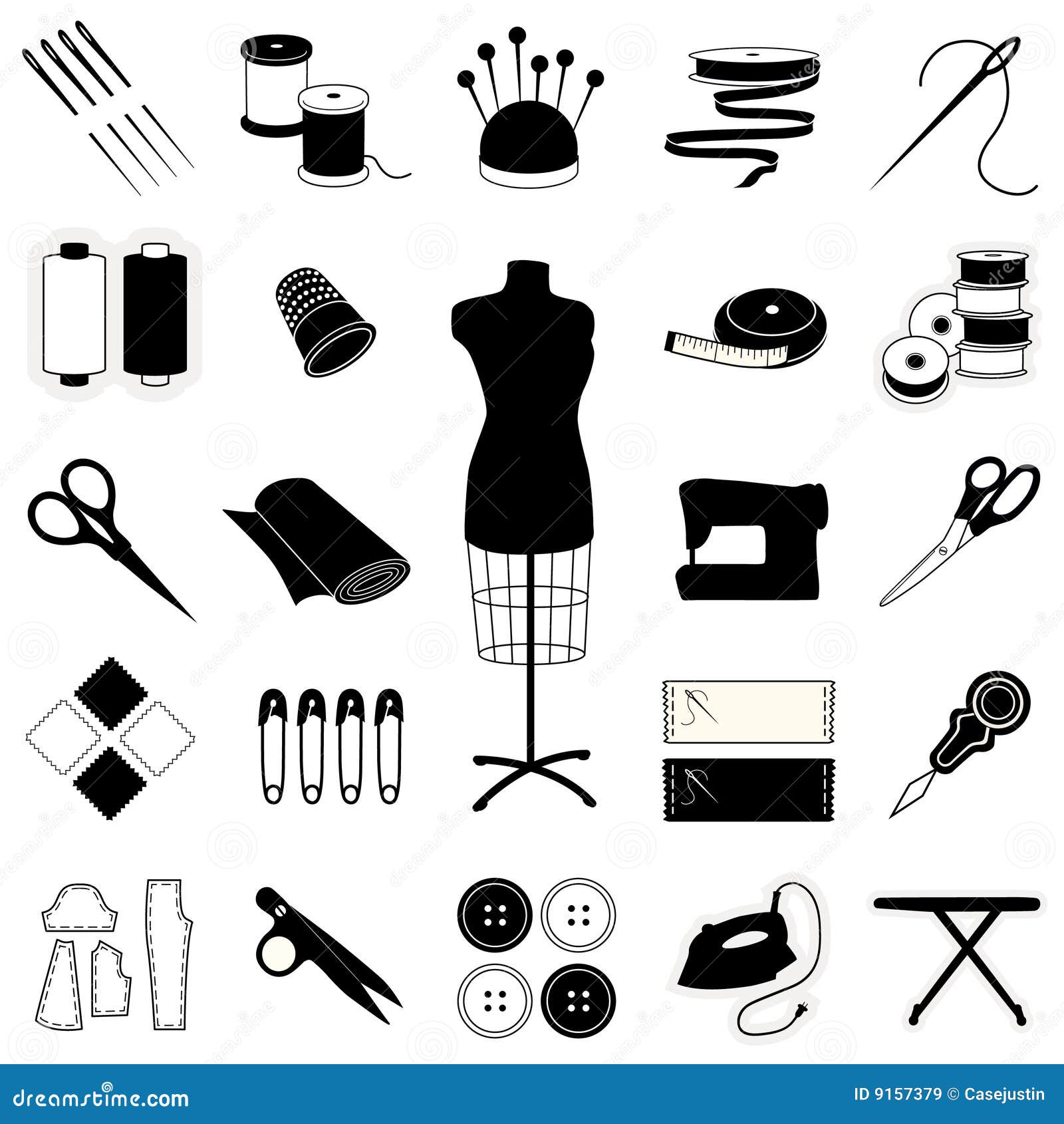 Sewing And Tailoring Tools And Supplies Stock Vector Illustration Of