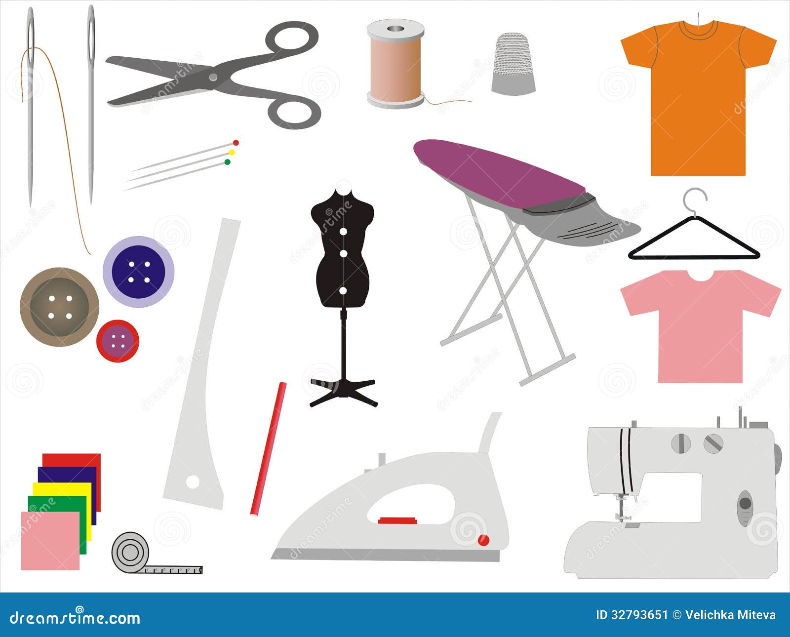 Sewing & Tailoring Icons Stock Vector - Illustration of machine ...