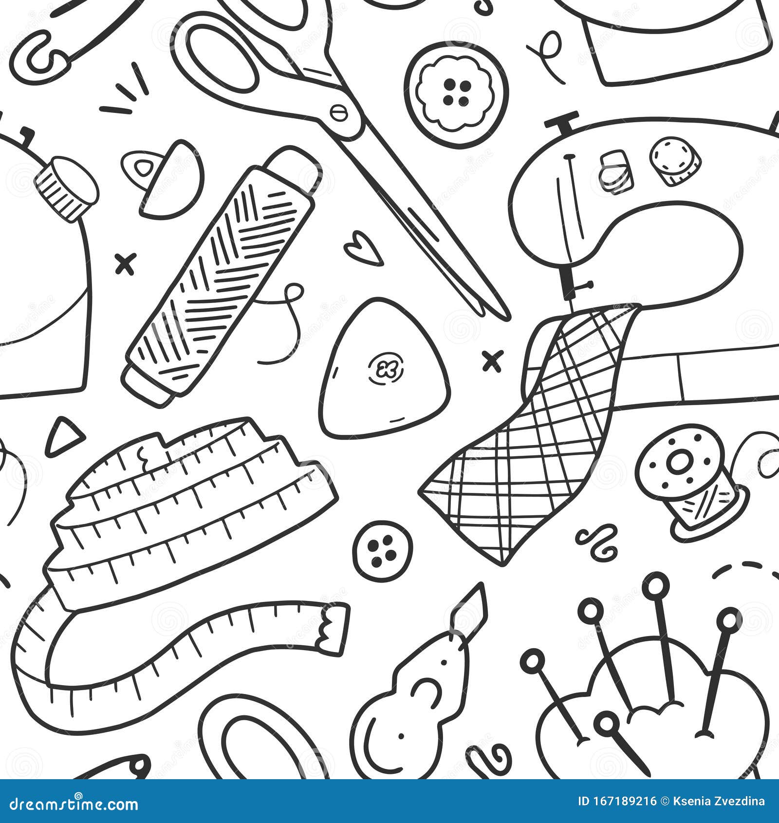 Sewing and Tailoring Tools, Acessories and Equipment, Vector Background ...