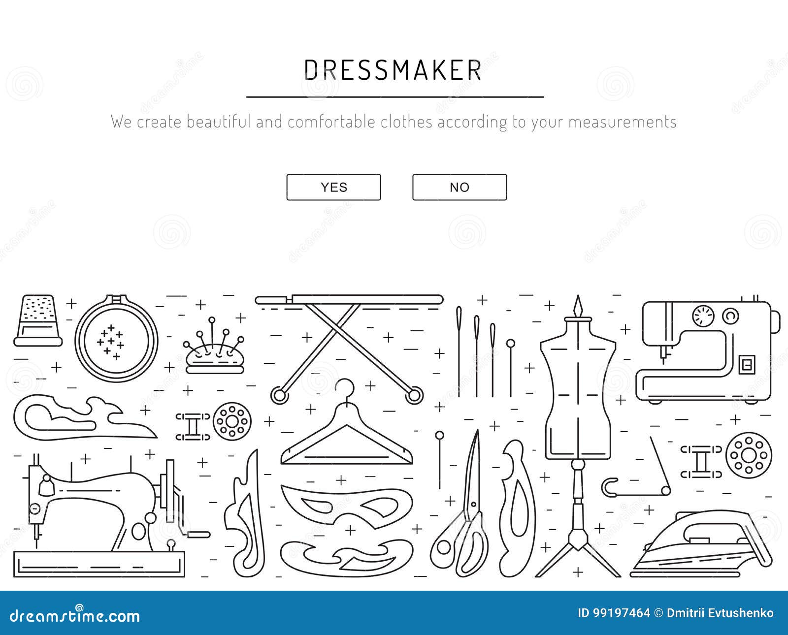 Sewing Template Outline Vecto Stock Vector - Illustration of button ...