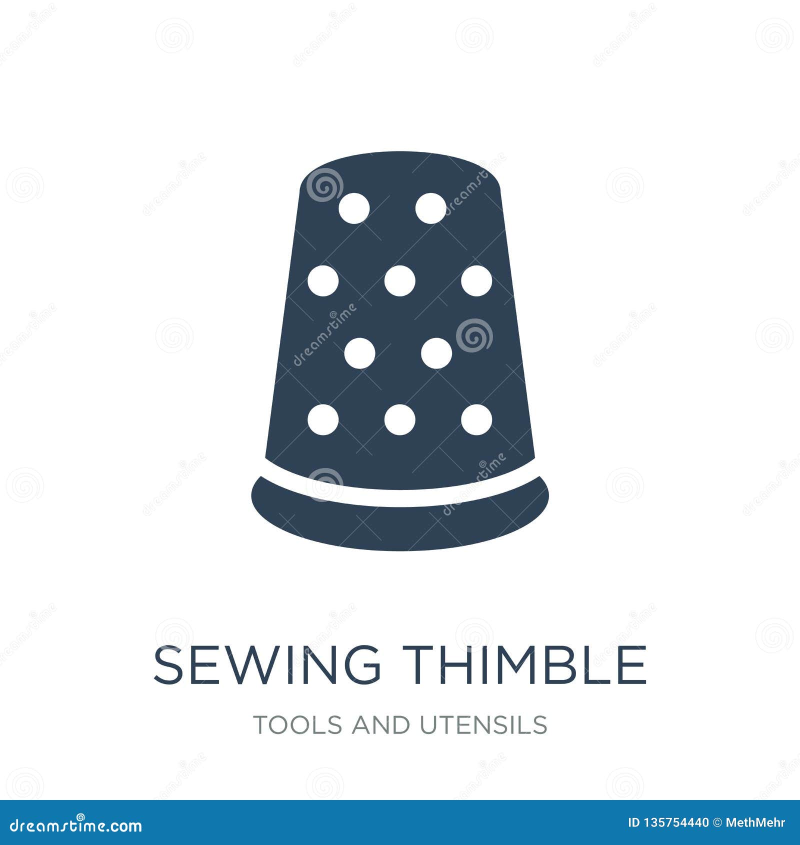Thimble Black Icon. Tailor Tool. Sewing Symbol Vector Illustration | CartoonDealer.com #289110688