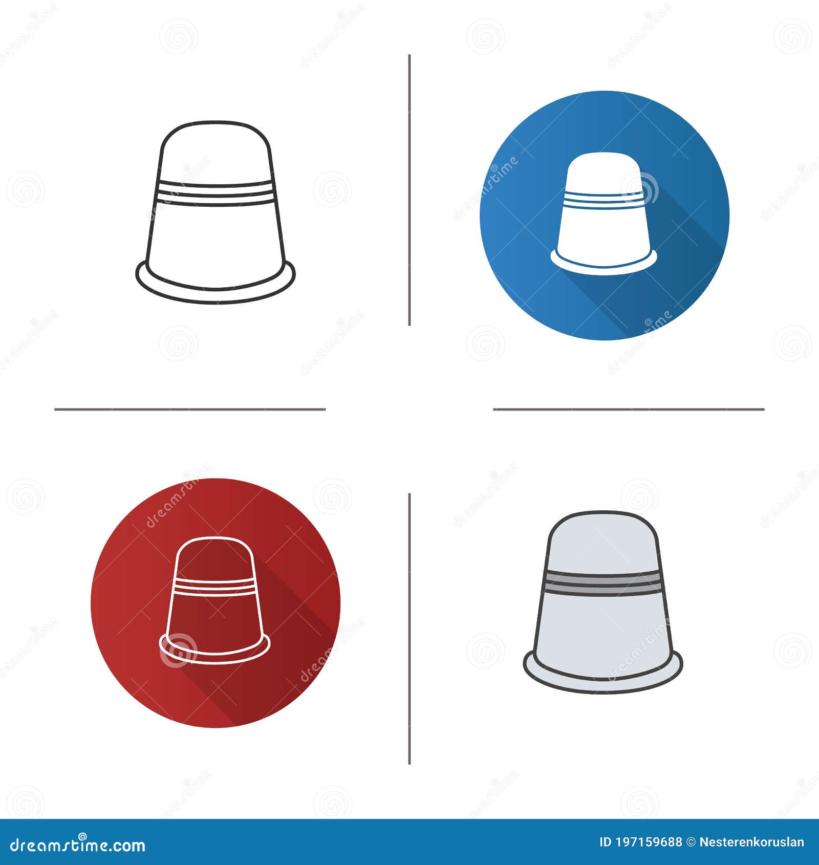 Sewing thimble icon stock vector. Illustration of equipment - 197159688