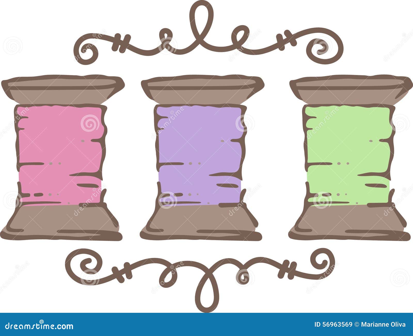 Sewing Thread Border stock illustration. Illustration of wooden - 56963569