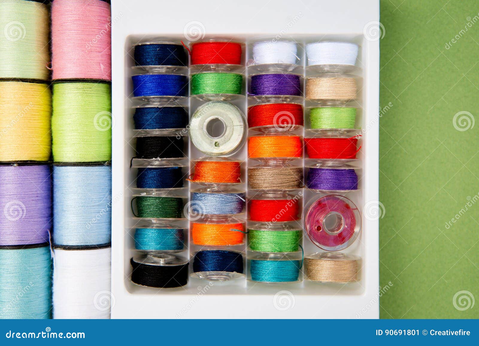 Sewing - Thread - Cotton Reels and Bobbins Stock Image - Image of ...
