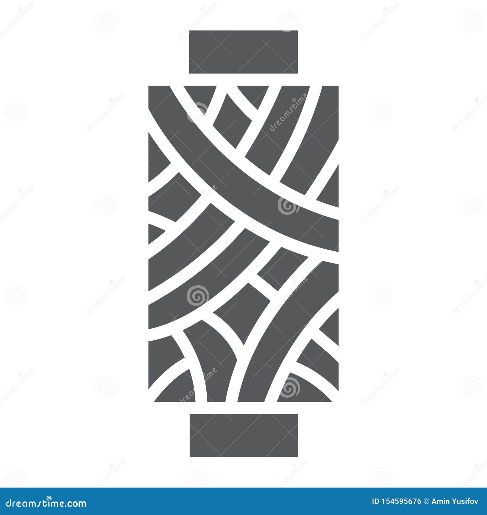 Sewing Thread Glyph Icon Bobbin And Sew Spool Sign Vector Graphics