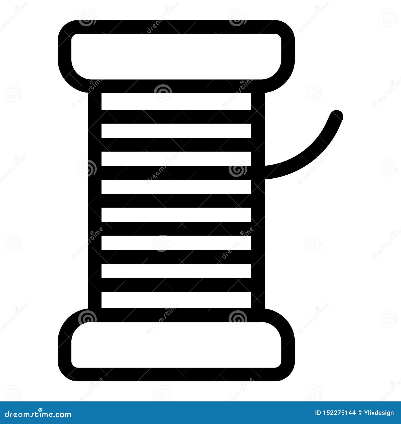 Sewing Thread Icon, Outline Style Stock Vector - Illustration of design ...