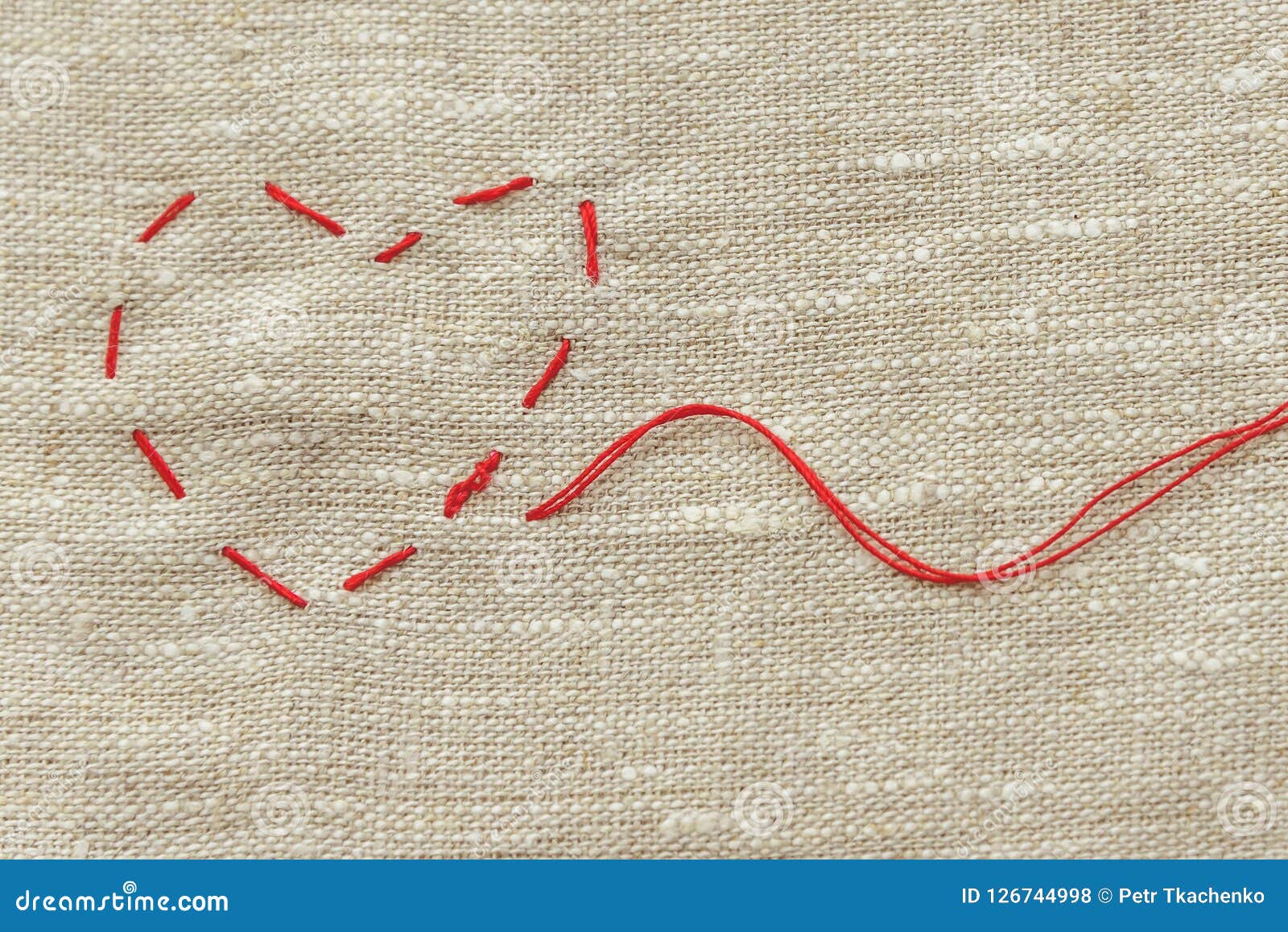Sewing Thread and for Knitting, a Red String in the Form of a Medical ...