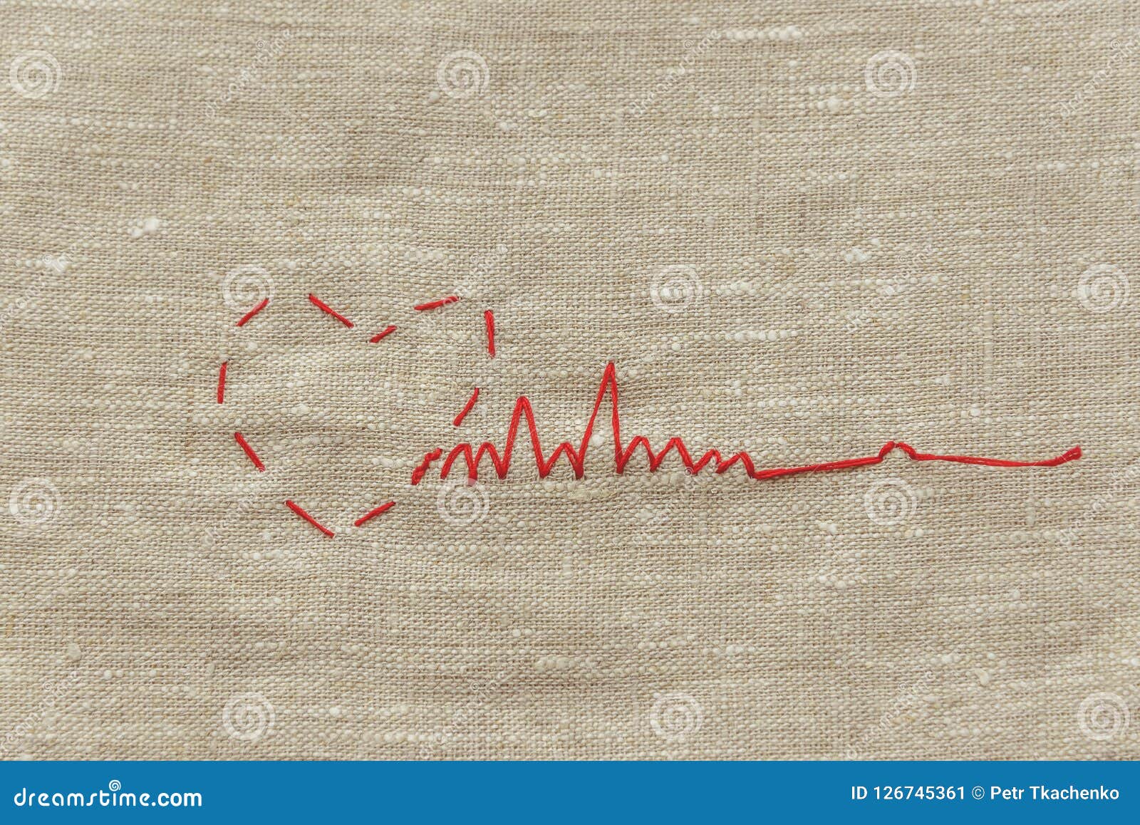 Sewing Thread and for Knitting, a Red String in the Form of a Medical ...