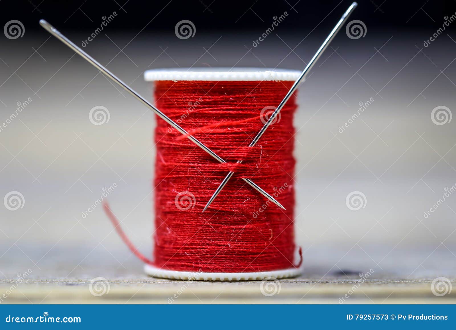 Sewing thread red needles stock image. Image of pattern - 79257573