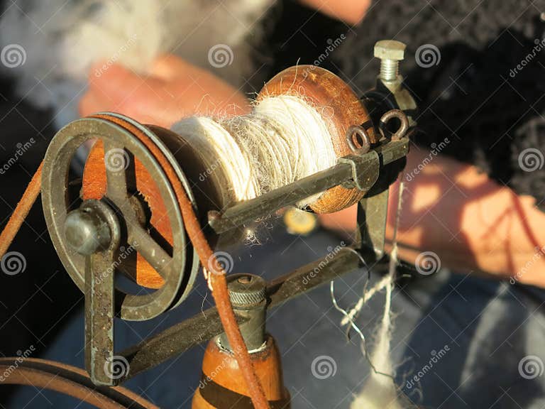 Sewing Thread in a Spinning Wheel Stock Image - Image of tailor, rural ...