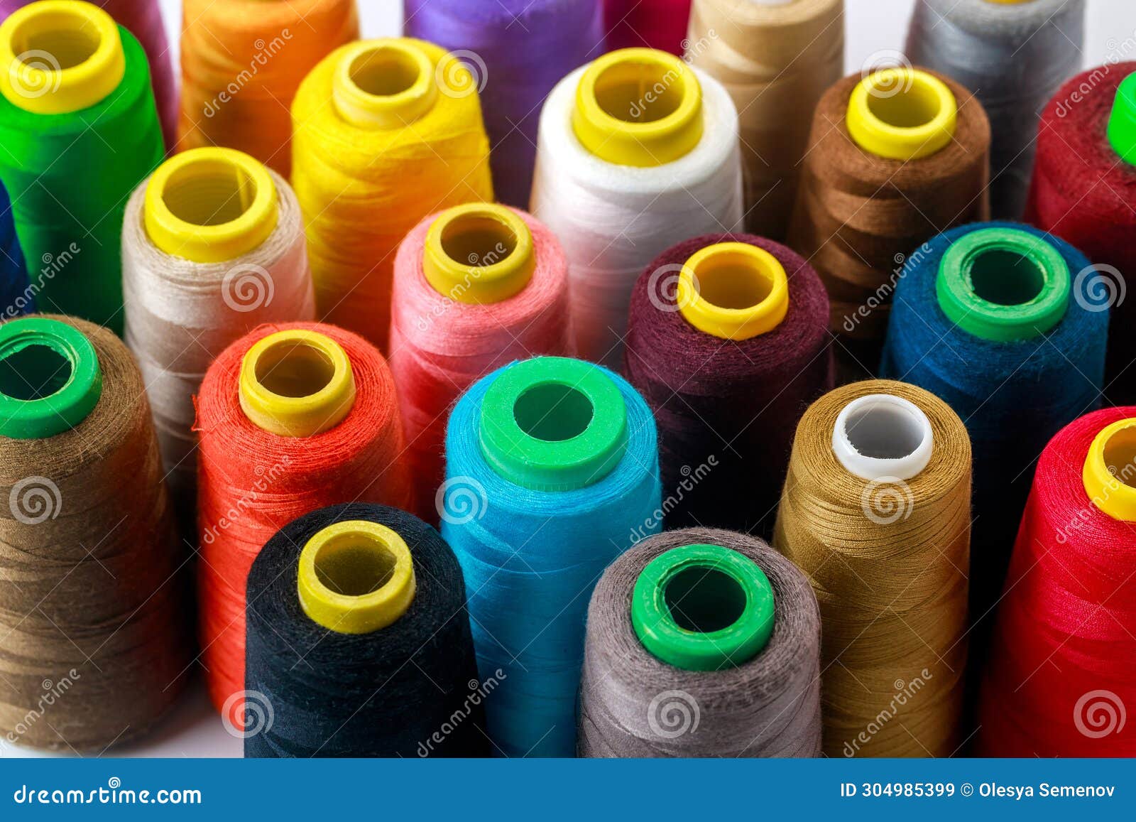 Sewing Thread Spool with Colored Threads. Stock Image - Image of ...