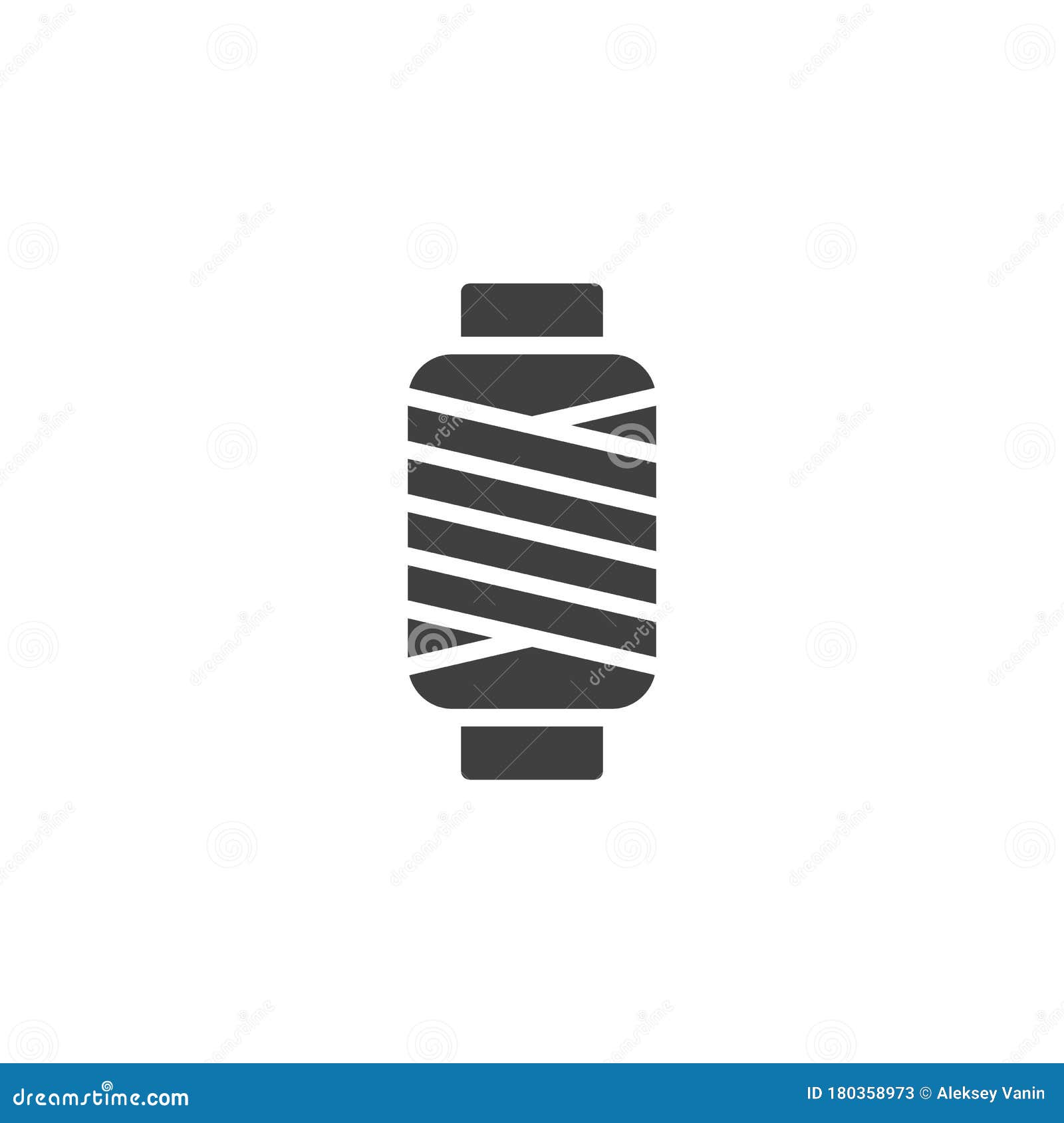 Sewing Thread Spool Vector Icon Stock Vector - Illustration of glyph ...