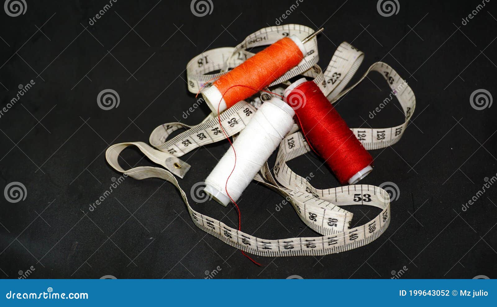 Sewing Thread and Stitch Gauge Stock Photo - Image of limb, finger ...