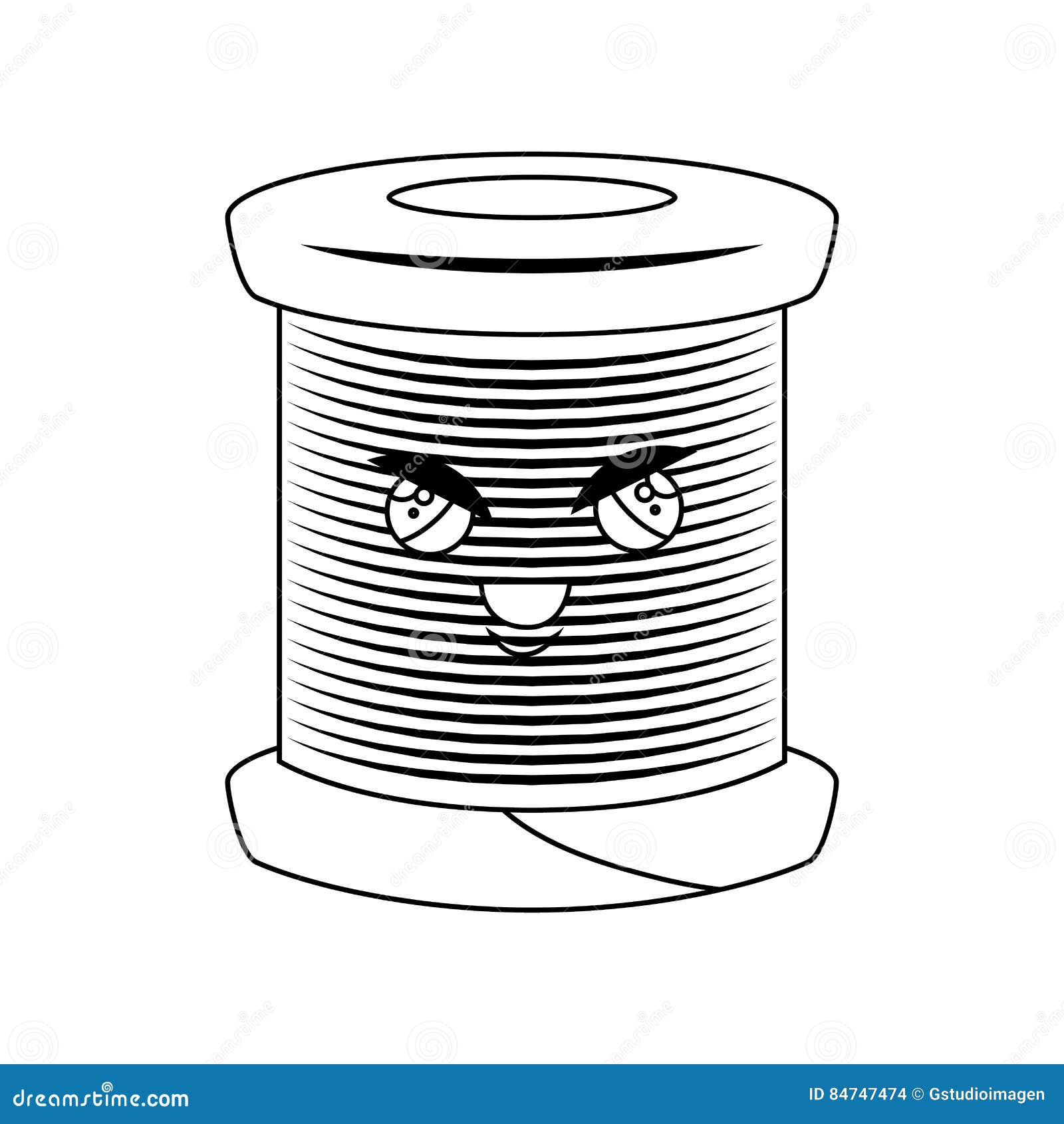 Sewing Threads Comic Character Isolated Icon Stock Illustration ...
