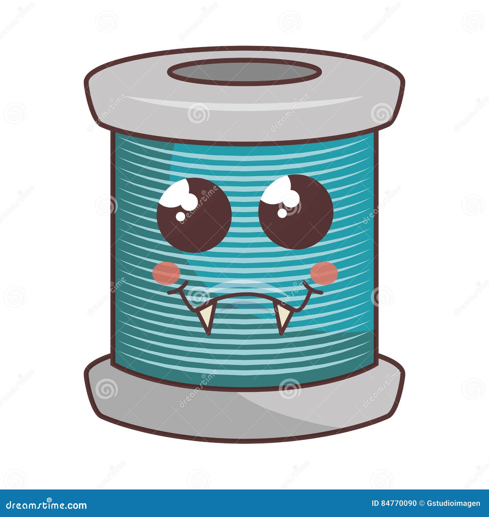 Sewing Threads Comic Character Isolated Icon Stock Illustration ...