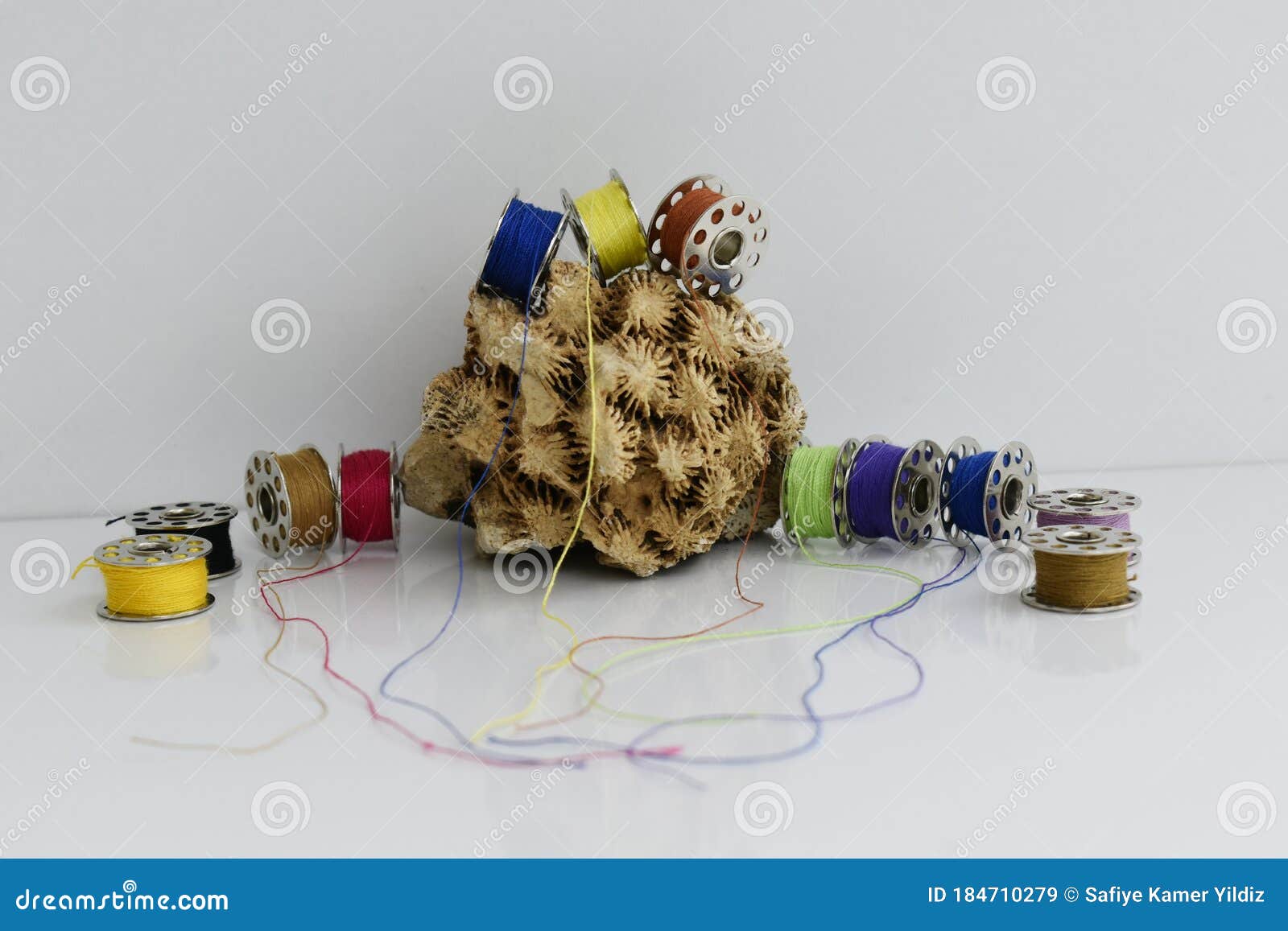 Sewing threads concept stock image. Image of yellow - 184710279