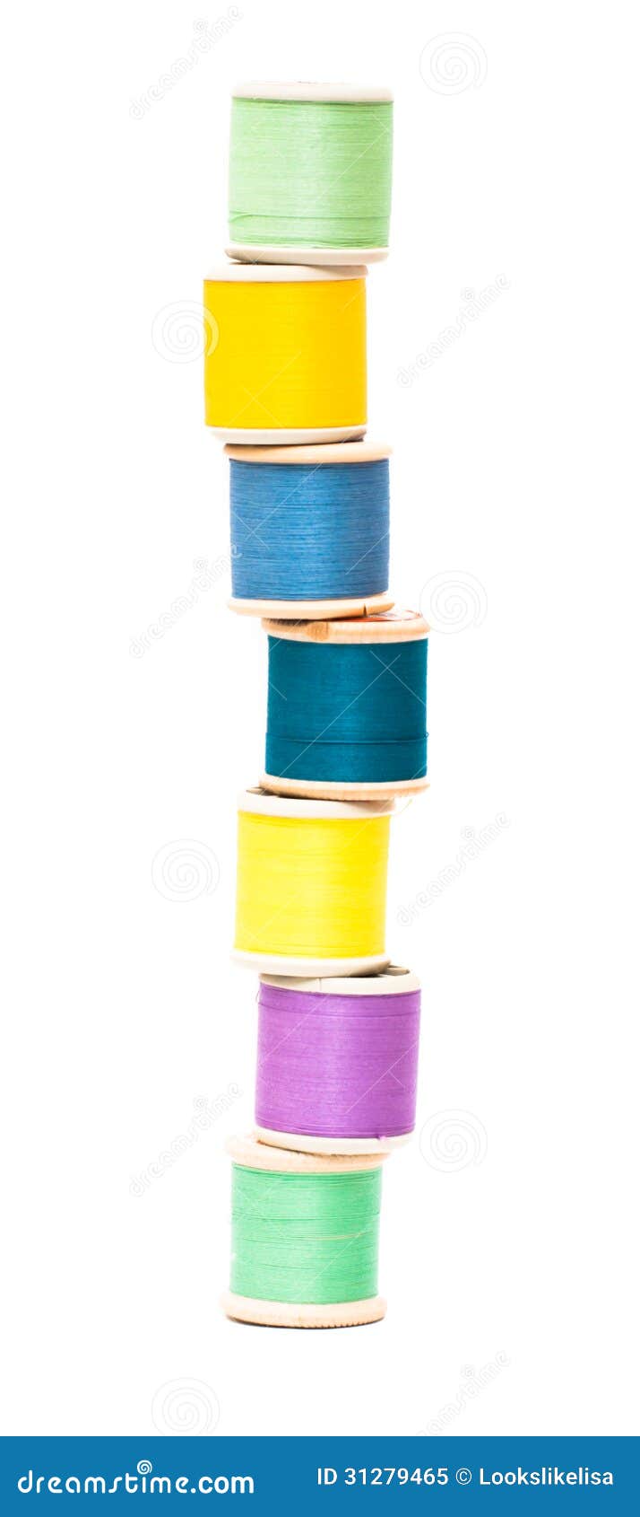 Sewing Threads Haphazardly Stacked Stock Image - Image of orange, green ...