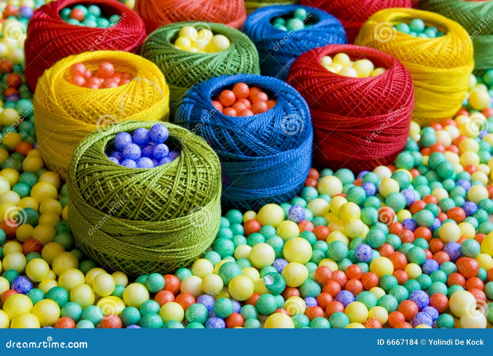 Sewing Threads and Polystyrene Balls Stock Photo - Image of ball ...