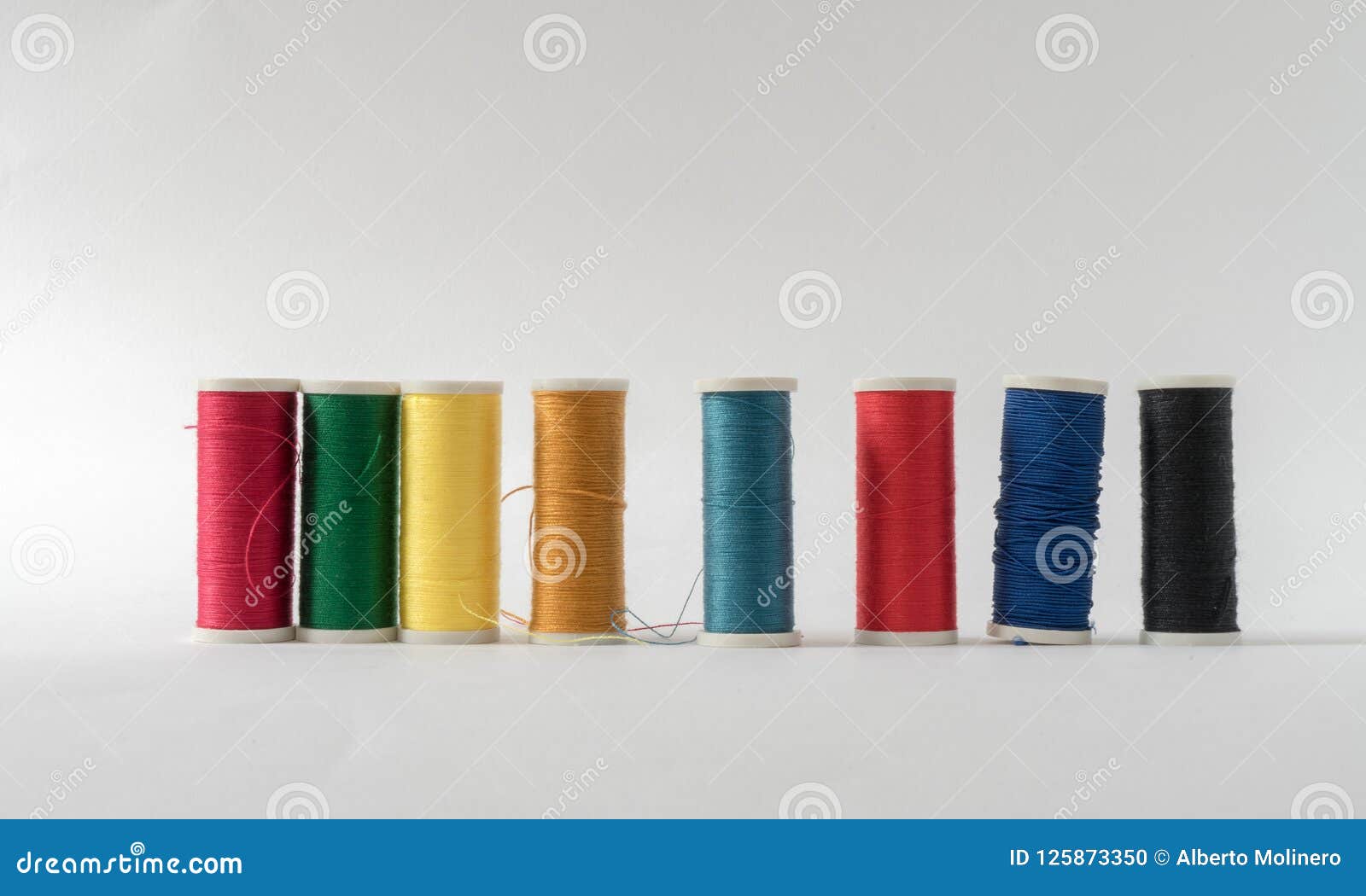 Sewing Threads Puts on White Background Stock Photo - Image of hobby ...