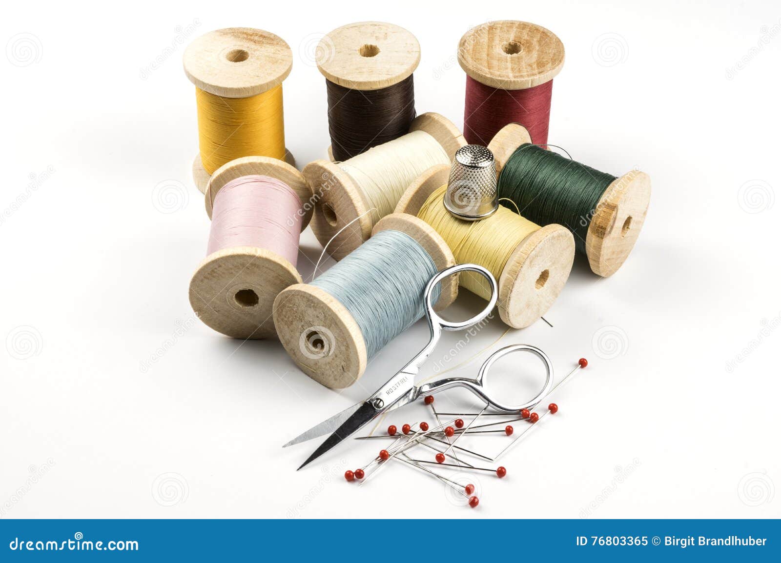 Sewing threads and scissor stock image. Image of yellow - 76803365