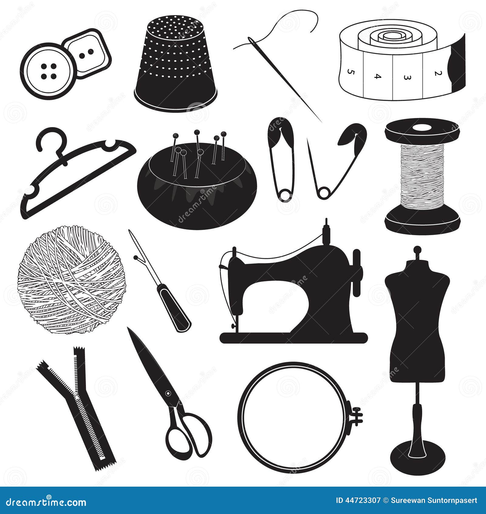 Sewing Tool Icons Collection Stock Illustrations – 1,545 Sewing Tool ...