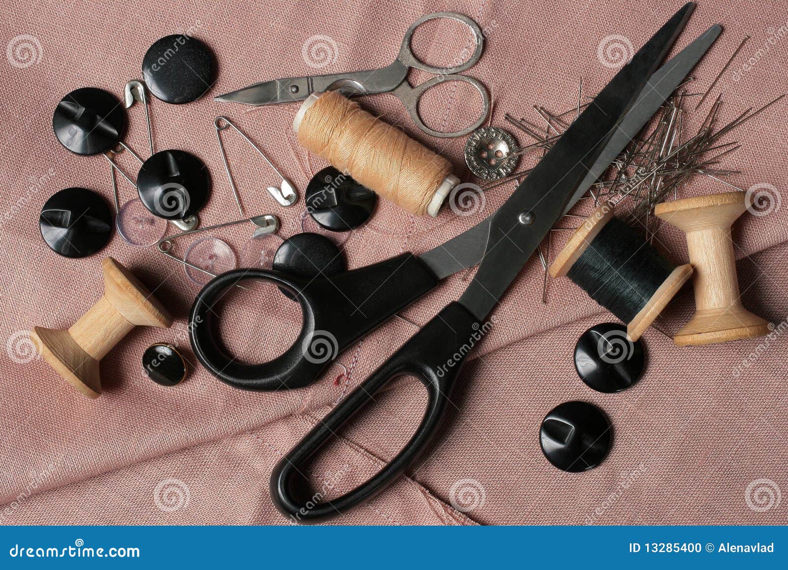 Sewing tools. stock photo. Image of design, domestic - 13285400