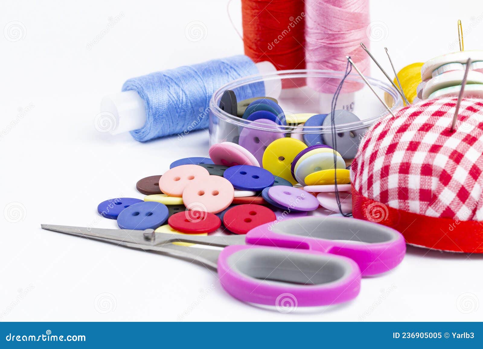 Sewing Tools and Accessories Set, Home Crafts Concept or Art Supplies ...