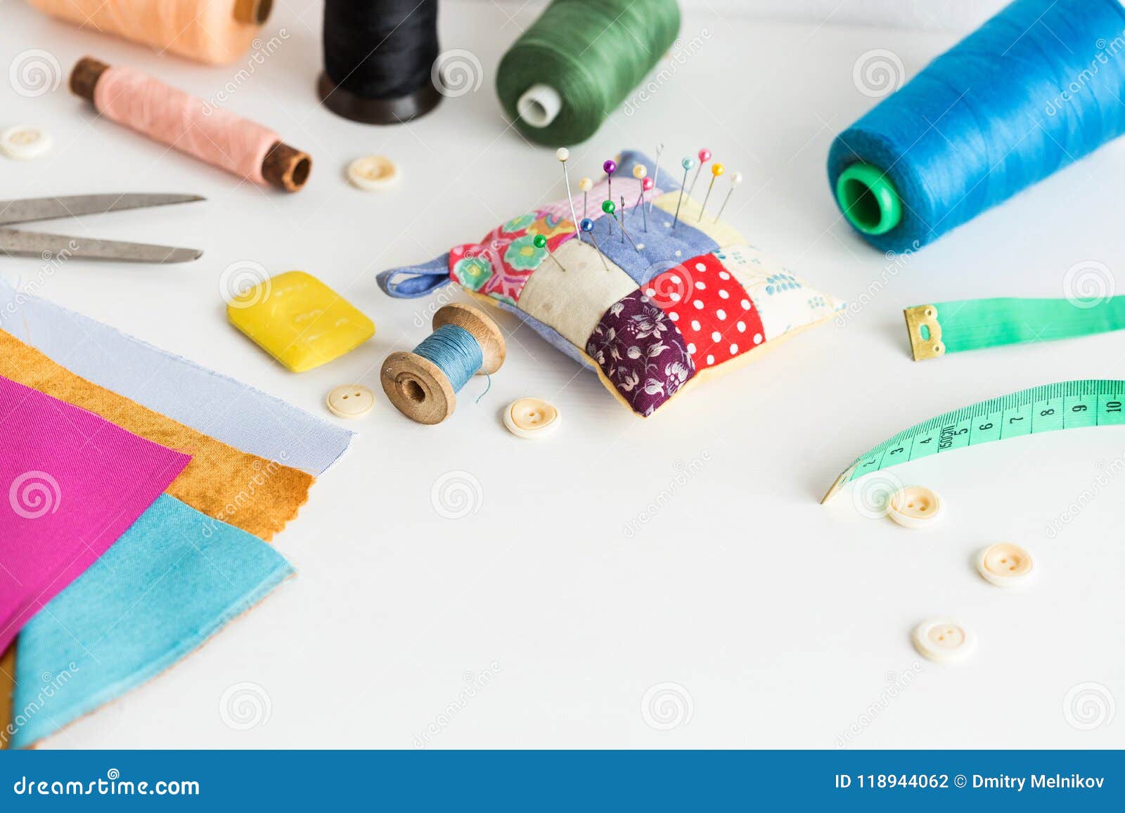 Sewing Tools Close-up , Patchwork, Tailoring and Fashion Concept ...