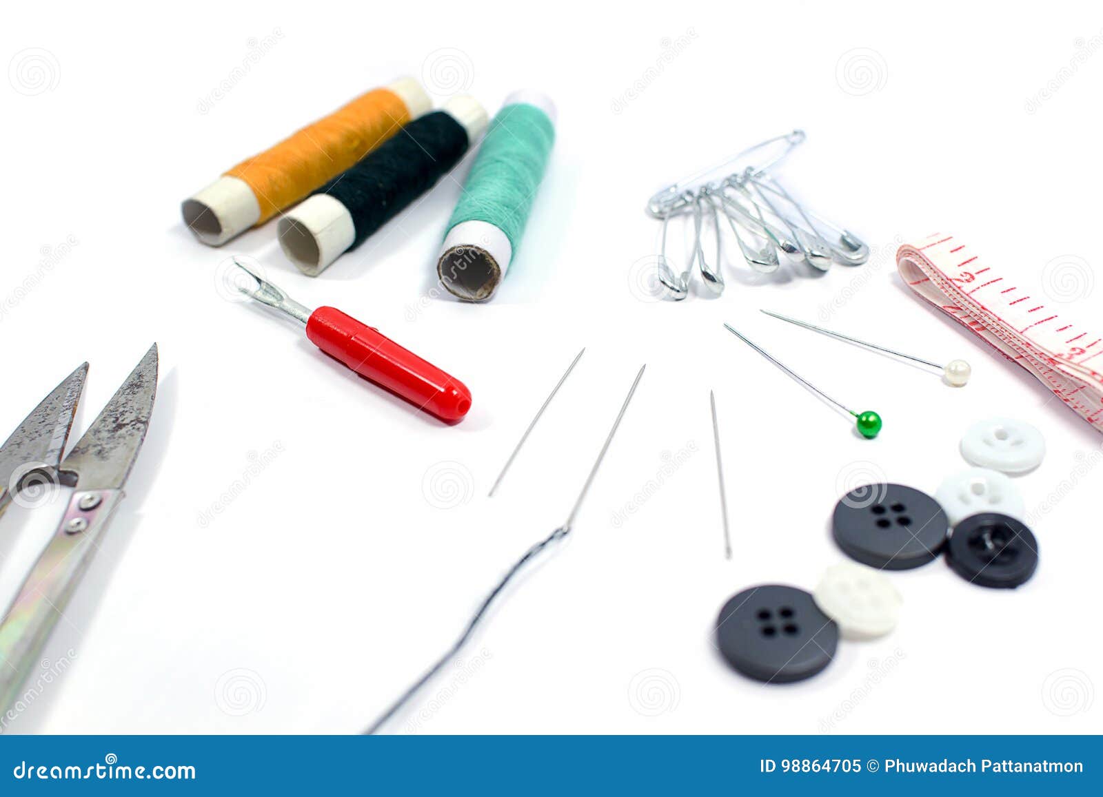 Sewing Tools stock image. Image of view, needle, color - 98864705