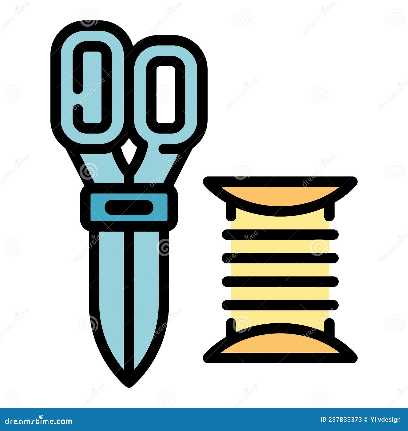 Sewing Tools Icon Color Outline Vector Stock Vector - Illustration of ...