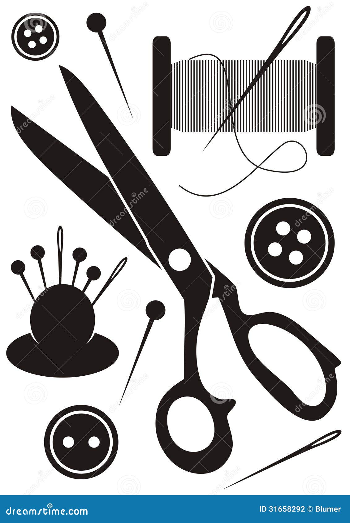 Sewing tools icons stock vector. Illustration of icon - 31658292