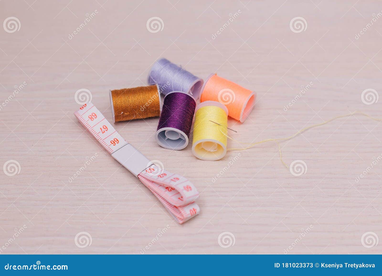 Sewing Tools, Set of Colored Threads Stock Image - Image of pink, white ...