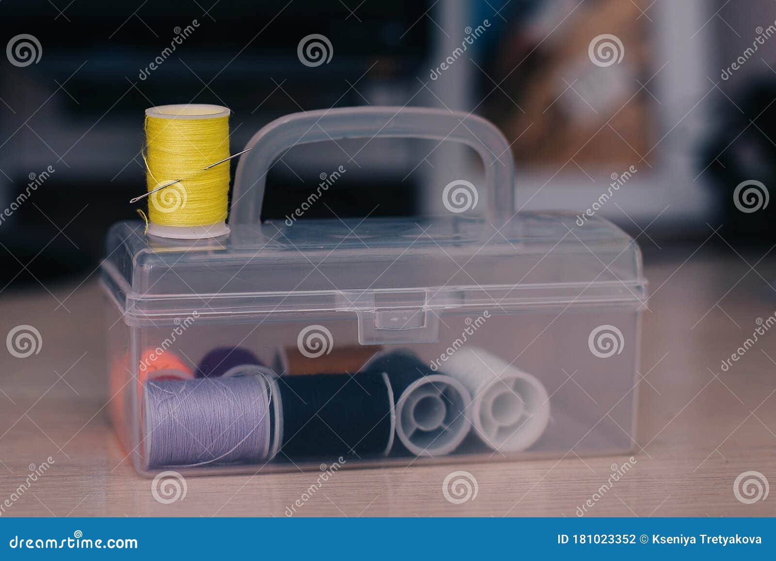 Sewing Tools, a Set of Colored Threads Stock Photo - Image of lilac ...